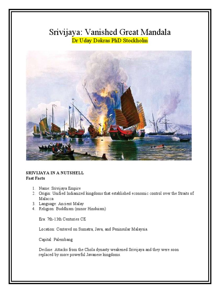 Srivijaya The Vanished Mandala | PDF | Southeast Asia