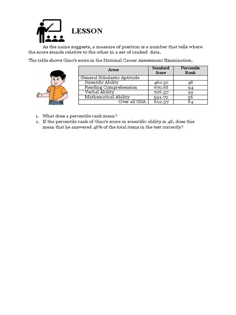1solving Problems Involving Measures of Position | PDF | Percentile