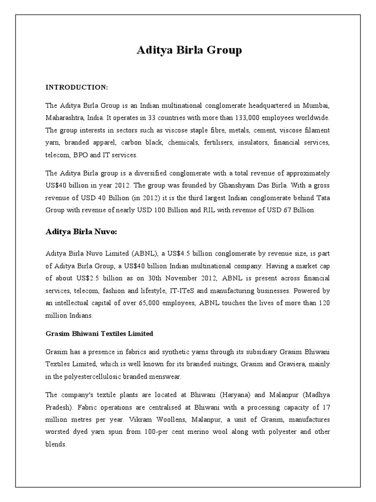 Aditya Birla | PDF