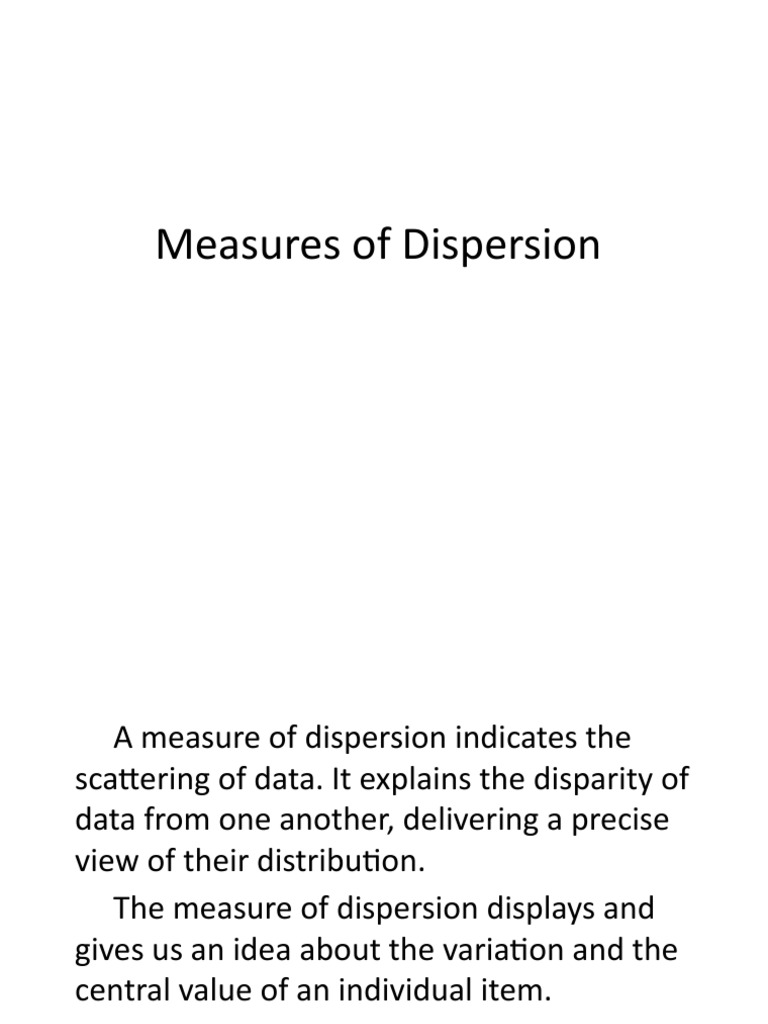 Measures of Disperson | Download Free PDF | Mean | Coefficient Of Variation