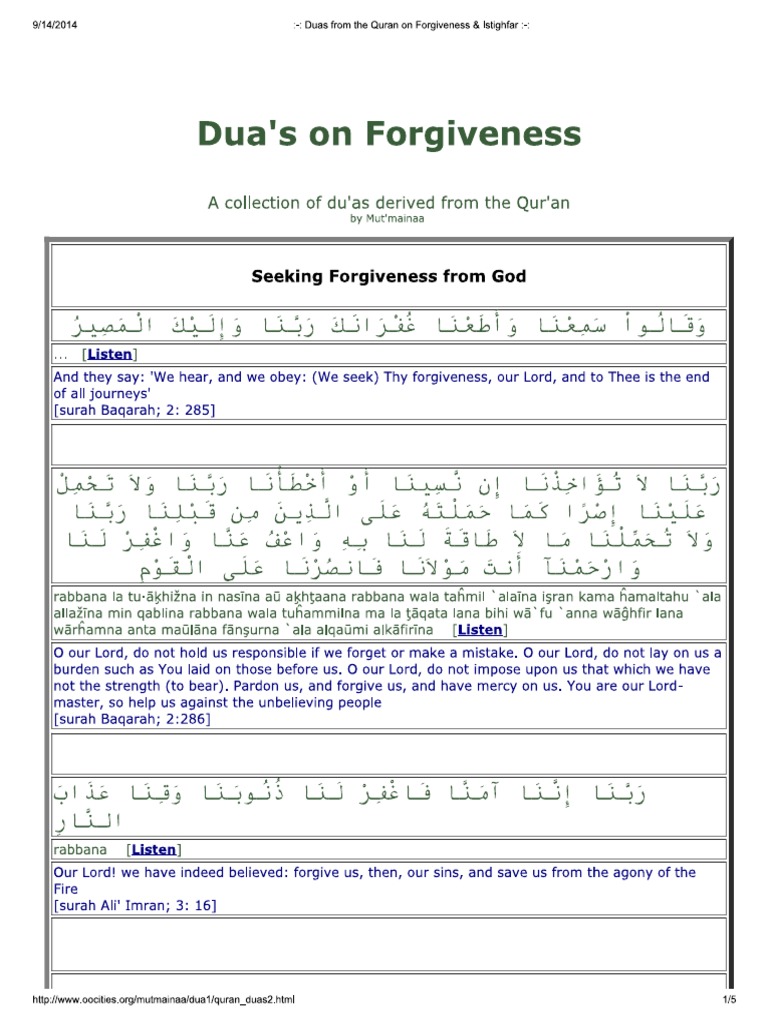 Duas From The Quran .. | PDF