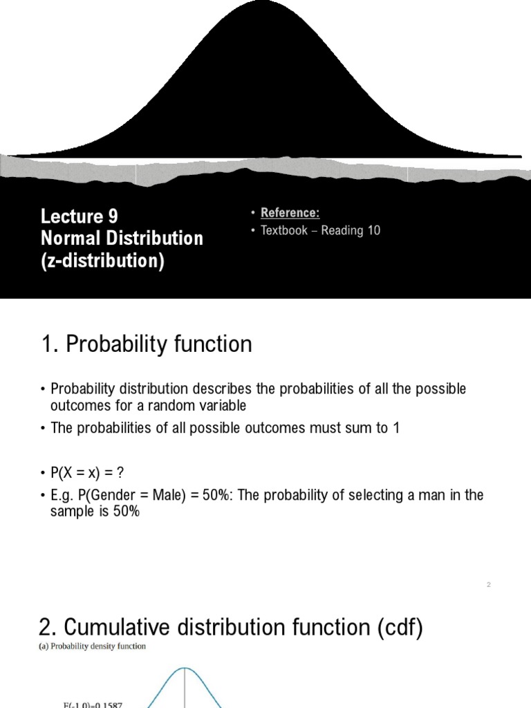 Quant 9 - Normal Dist | PDF | Normal Distribution | Mean