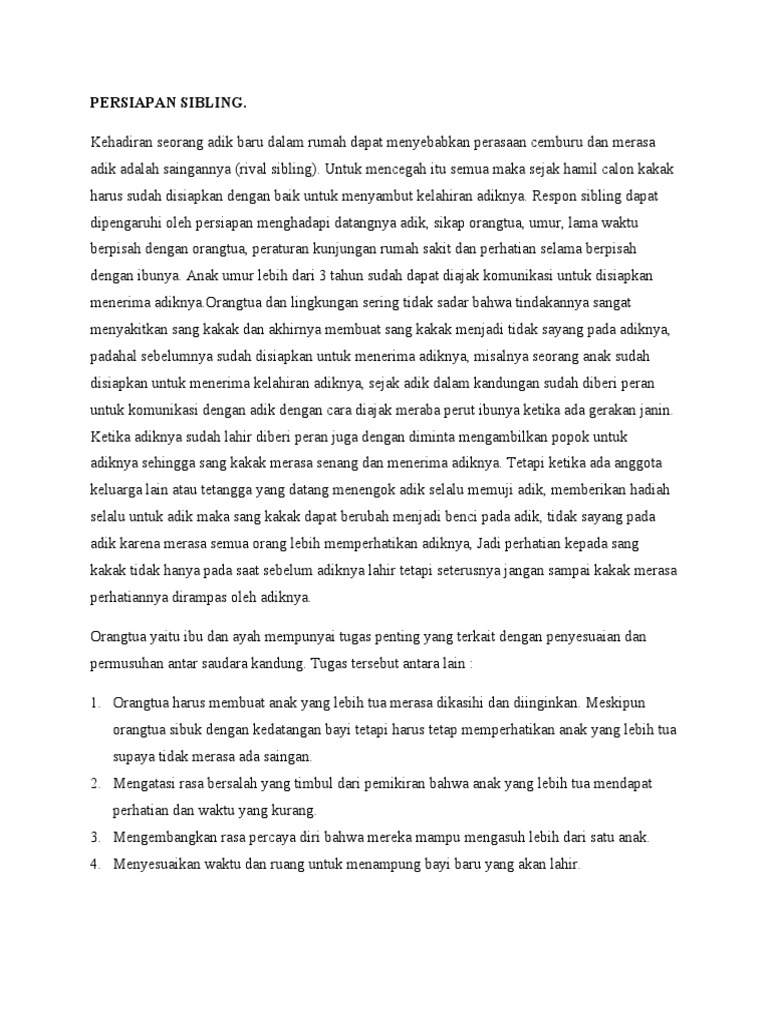 Persiapan Sibling | PDF
