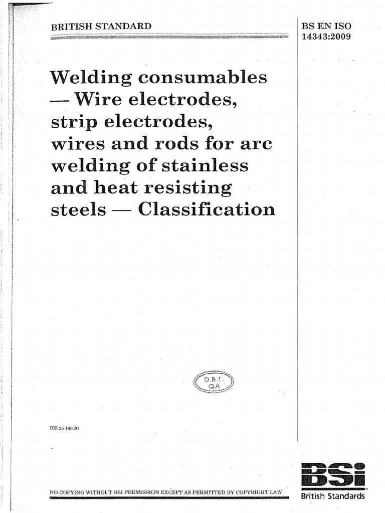 Bs-En-Iso-14343-2009 - Wire and Strip Electrodes, Wire and Rods For Arc ...