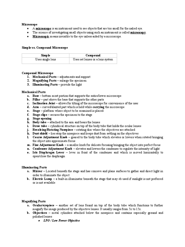 LPO / Low Power Objective | Download Free PDF | Optical Devices | Optics