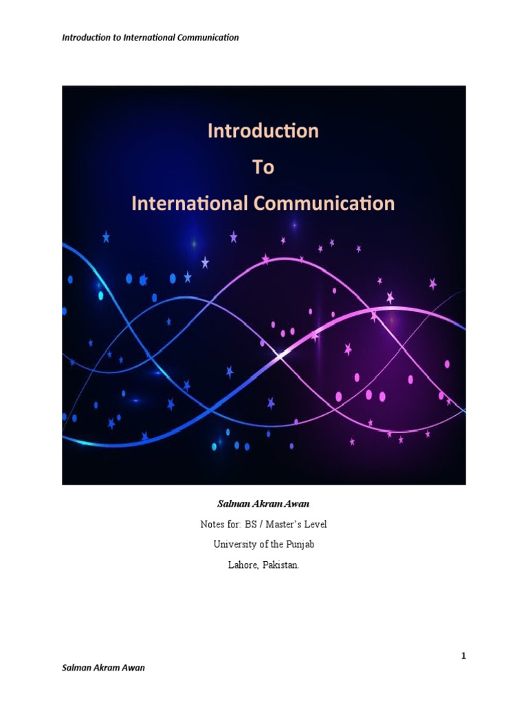 International Communication | PDF | Communication | Mass Media