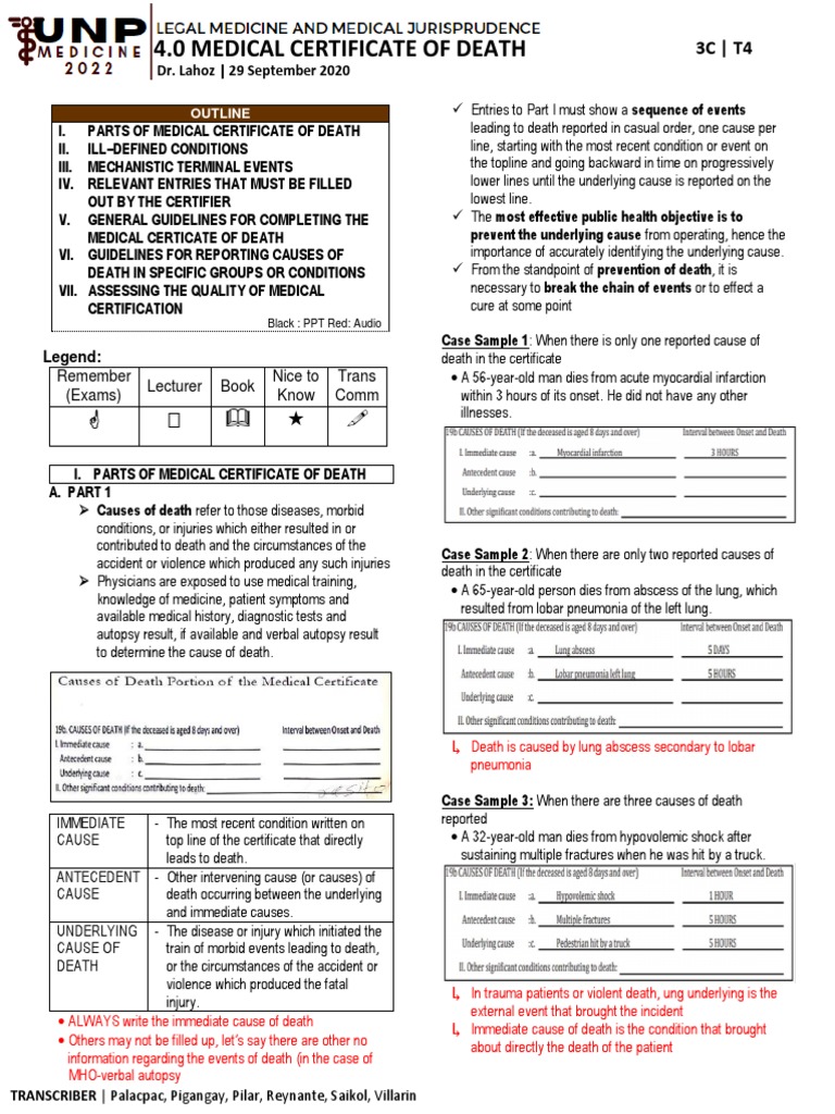 Guidelines for Medical Death Certification | PDF | Childbirth | Pregnancy