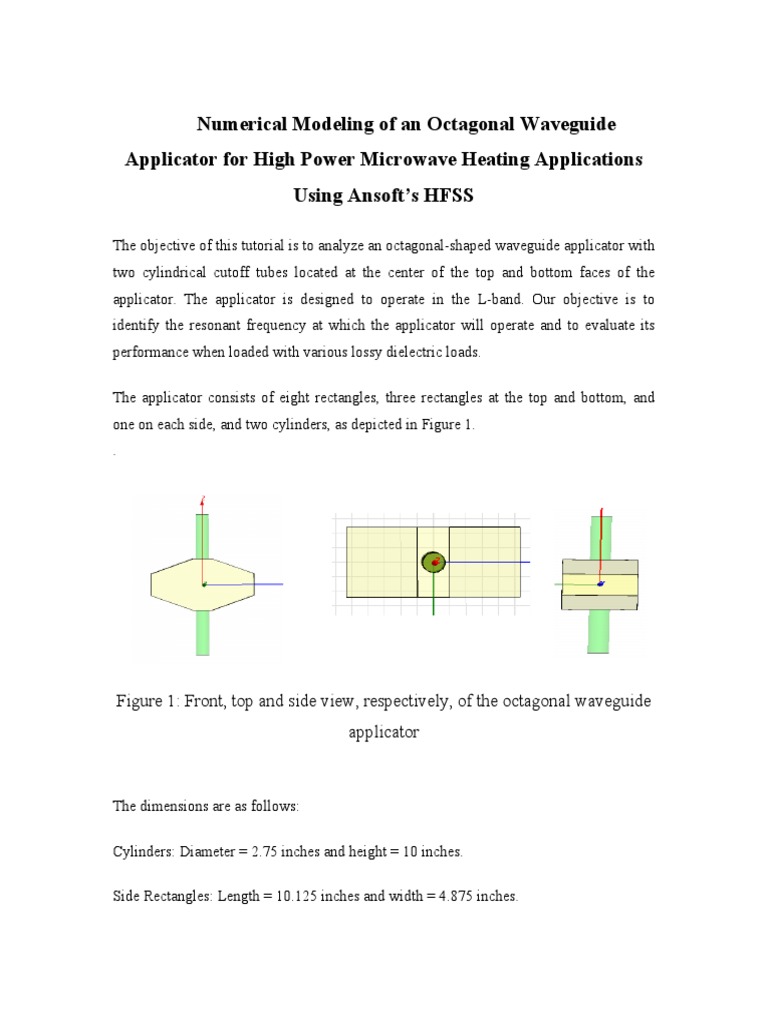 Numerical Modeling of An Octagonal Waveguide Applicator For High Power ...