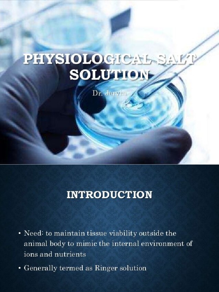 Physiological Salt Solution - PSS | PDF