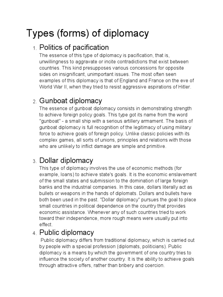 8 Typesof Diplomacy | PDF | Diplomacy | Internet