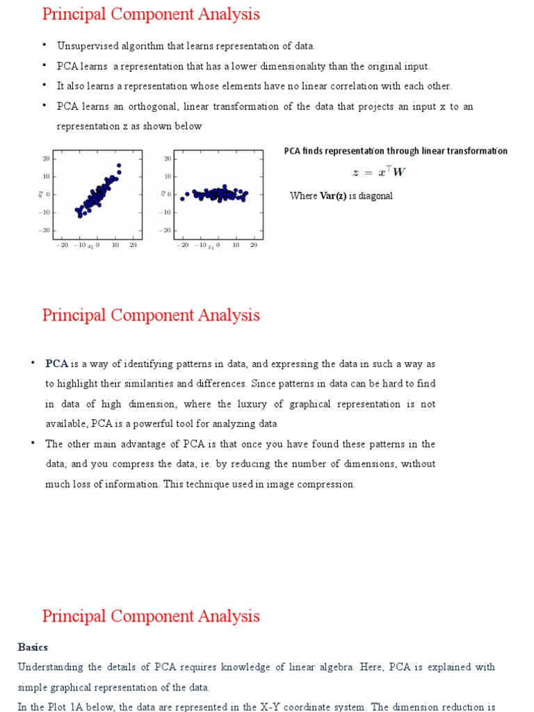 PCA Finds Representation Through Linear Transformation | PDF ...