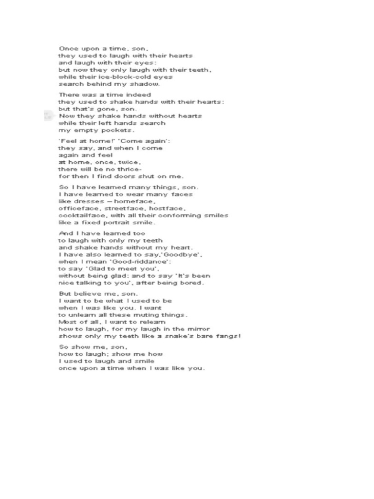 Analysis of Poem Once Upon A Time by Gabriel Okara | PDF | Poetry ...