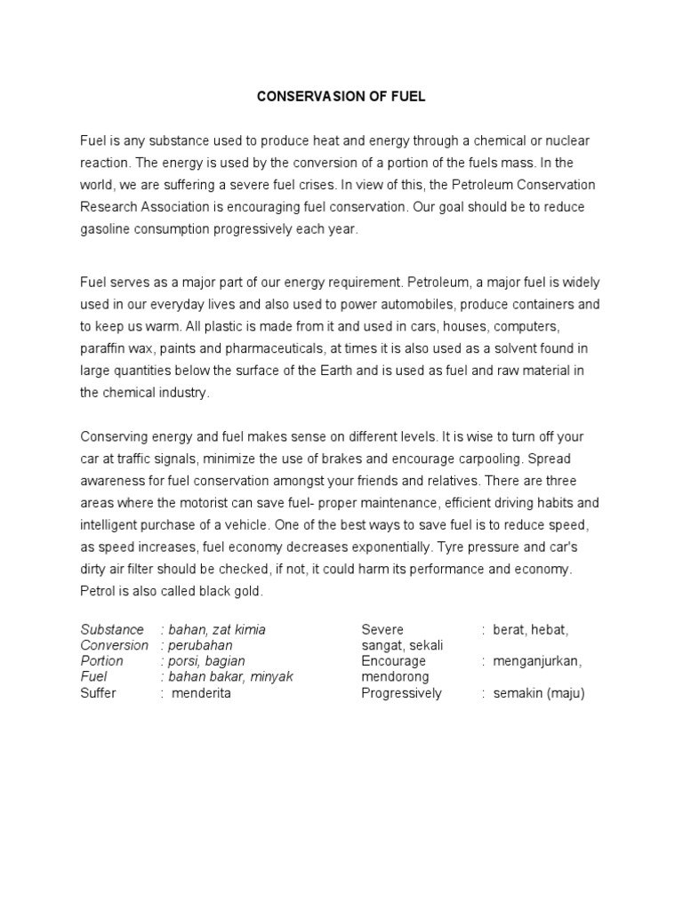Lesson 4 Conservation of Fuel | PDF | Business | Science & Mathematics