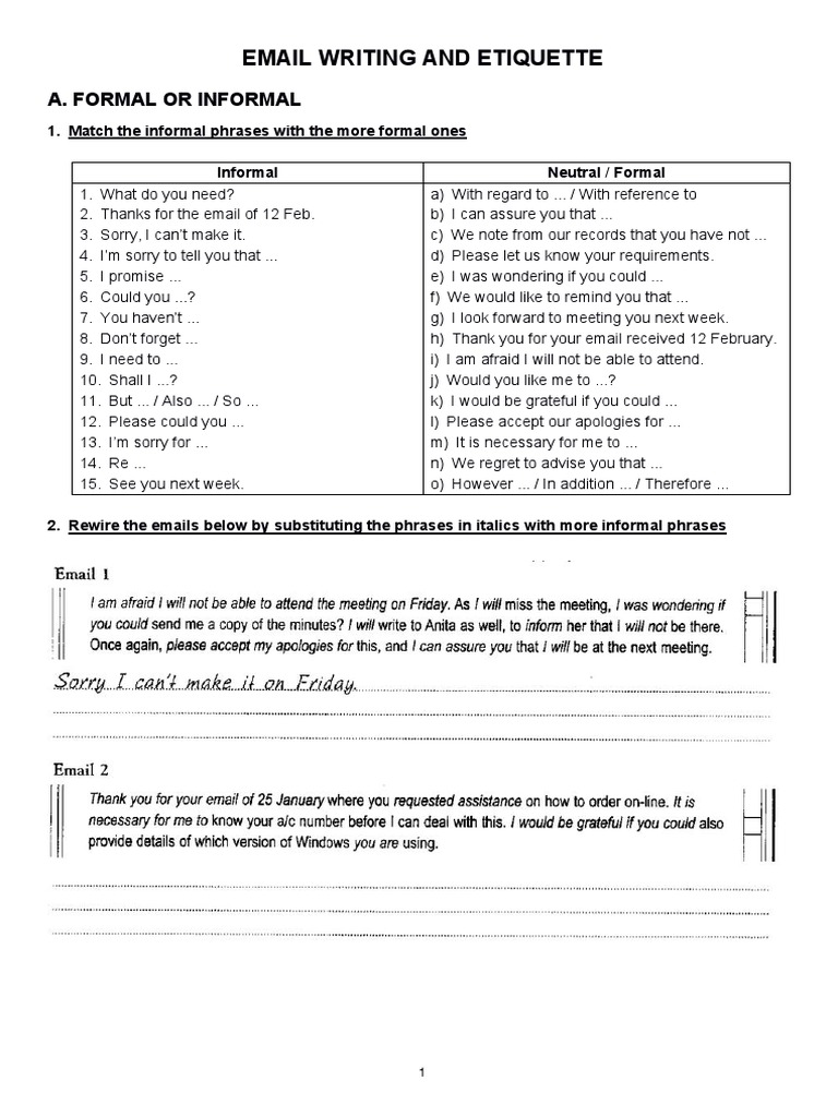 Email Writing Practice | PDF | Communication