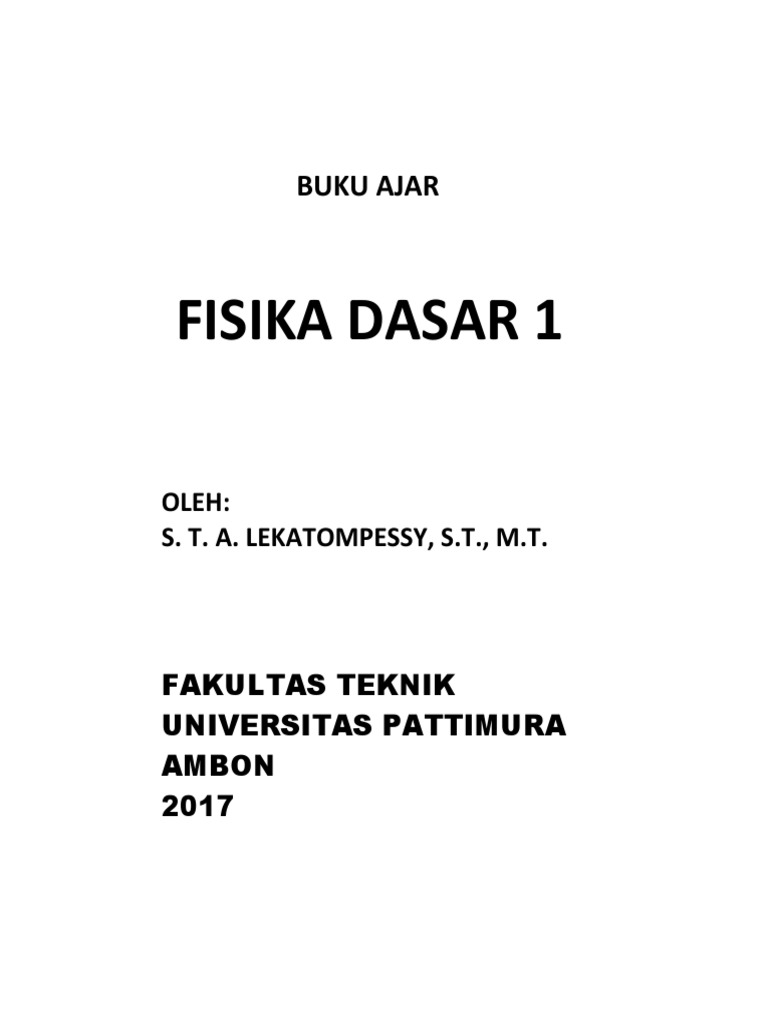 Buku Ajar Fisika Dasar 1 | PDF
