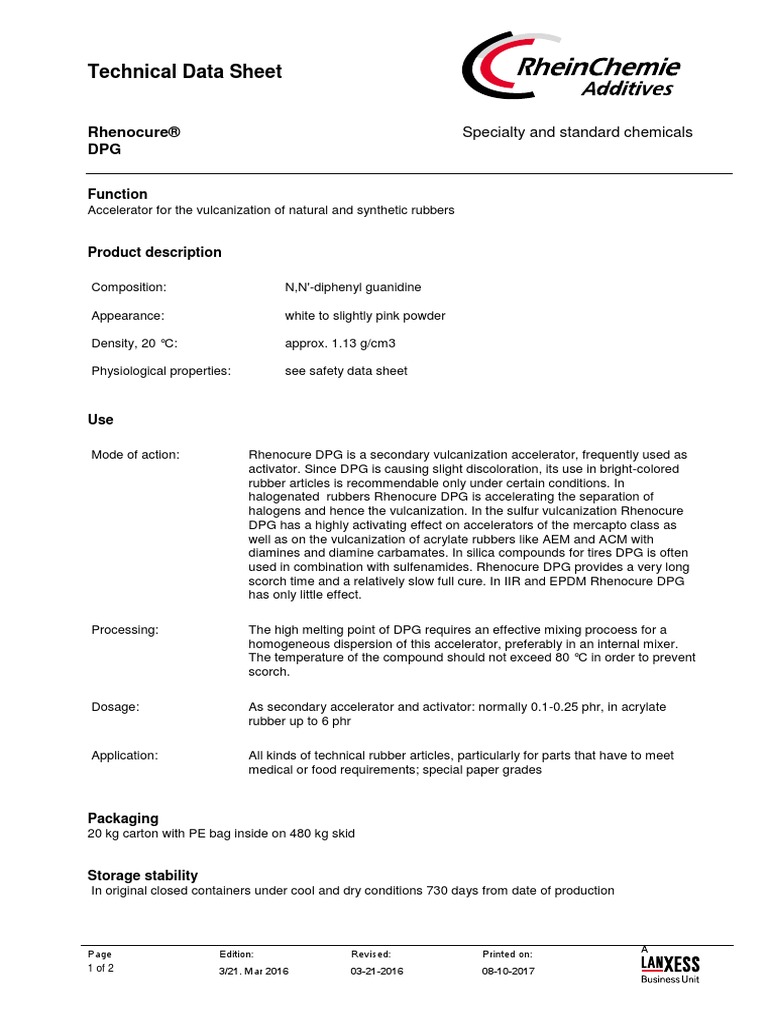 Rhenocure DPG | PDF | Chemistry | Materials