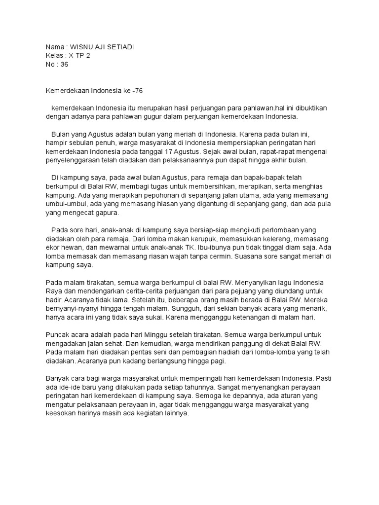 Contoh Teks Argumentasi - Wisnu Aji Setiadi | PDF