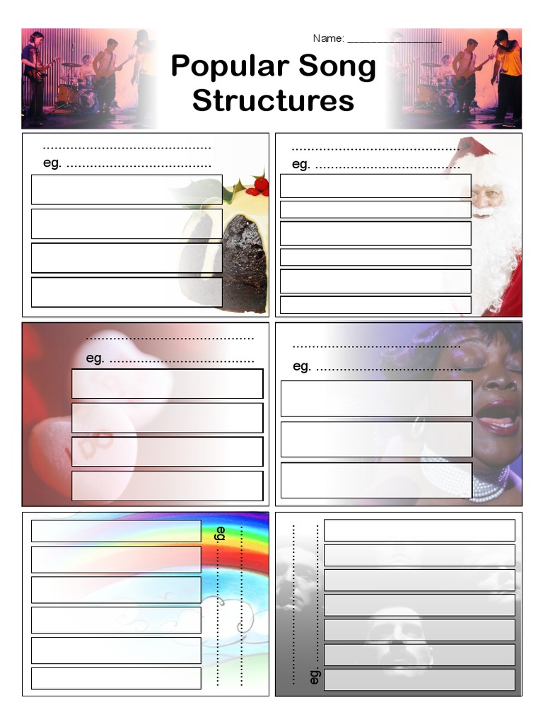 Popular Song Structures Worksheet | PDF