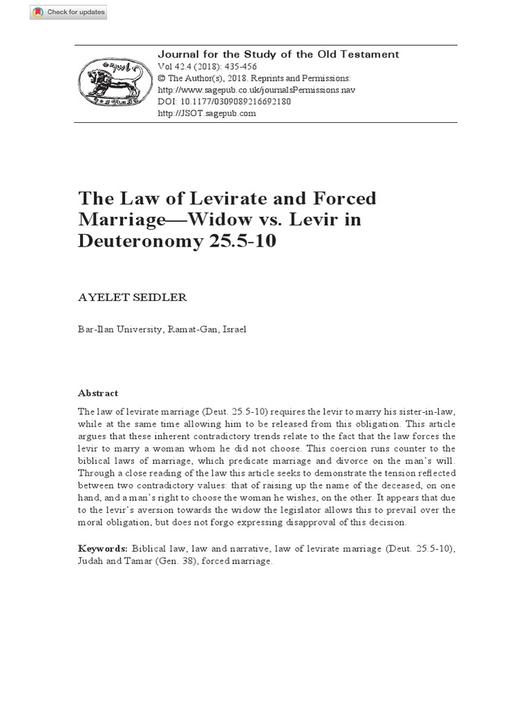 Journal for the Study of the Old Testament explores tensions in ...