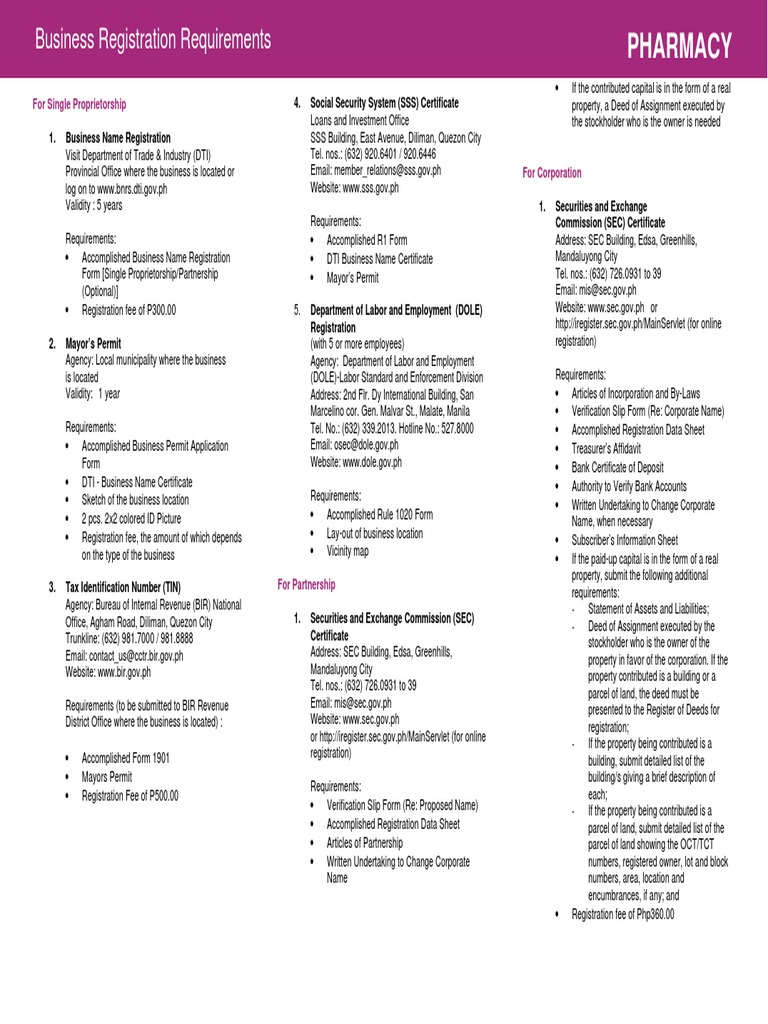 Business Registration Steps in the Philippines | PDF | U.S. Securities ...