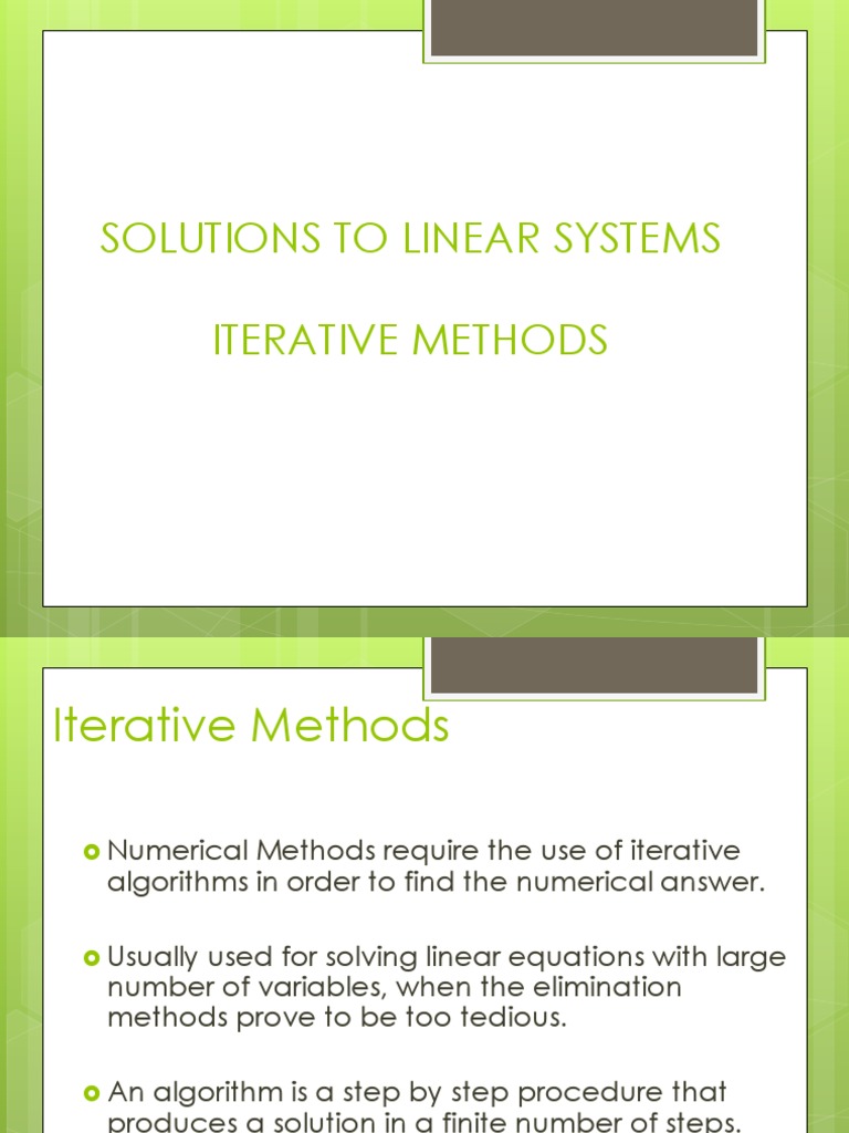 Linear Systems - Iterative Methods | PDF | Computer Programming | Computational Science