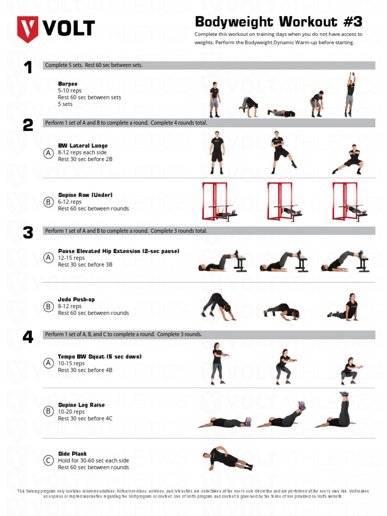 Bodyweight Workout 3 | PDF | Wellness