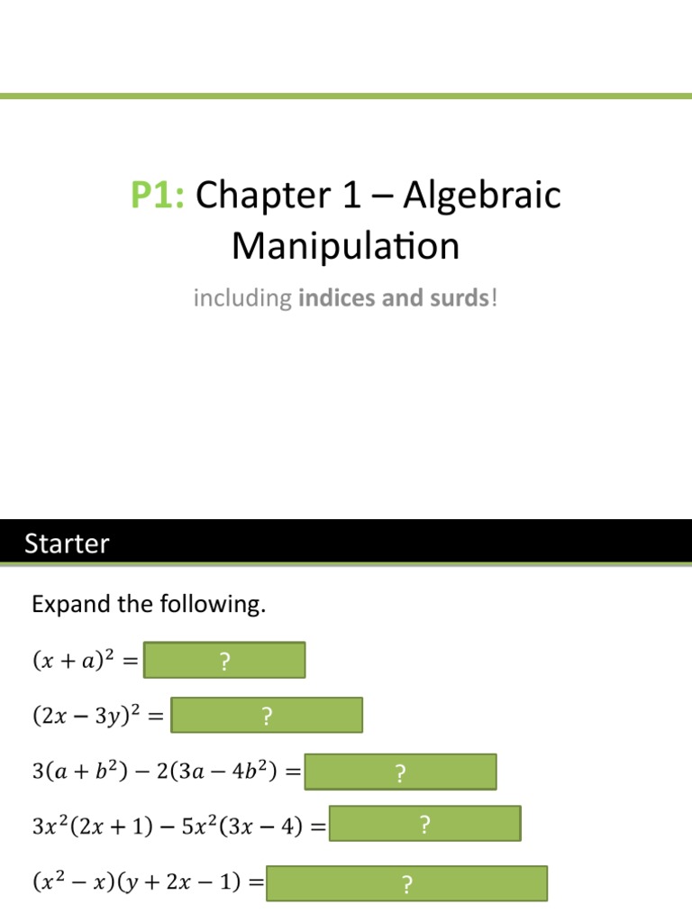 P1 Chapter 1 - Algebra | PDF | Rational Number | Mathematical Concepts