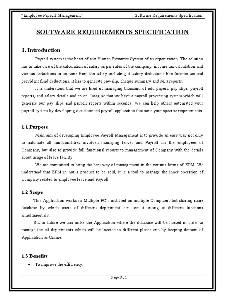 Payroll-Management-System Synopsis | PDF | Payroll | Software