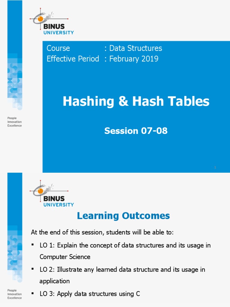 Hashing and Hash Tables | PDF | Database Index | Theoretical Computer Science