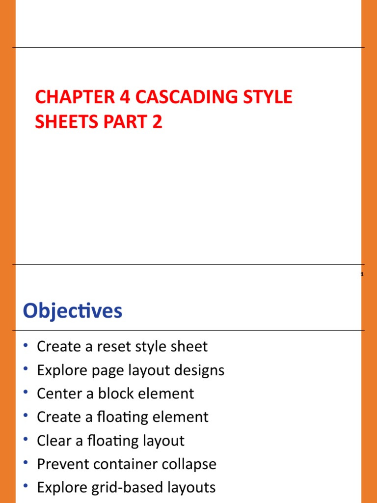 Chapter 4 Cascading Style Sheets Part 2 | PDF | Page Layout | Html Element