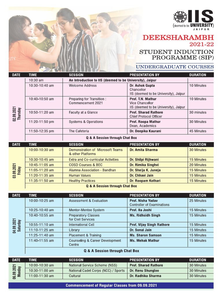 Orientation Programme 2021-22 | PDF