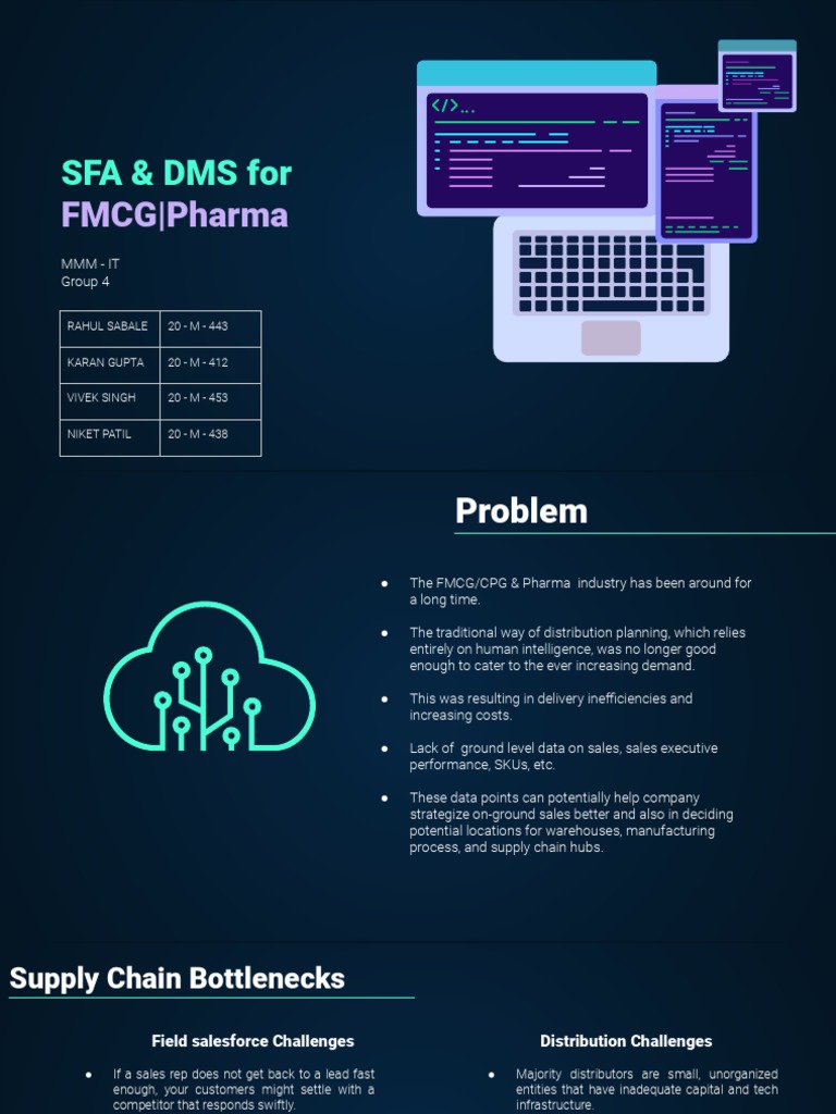 SFA & DMS For FMCG - Pharma | Download Free PDF | Sales | Automation