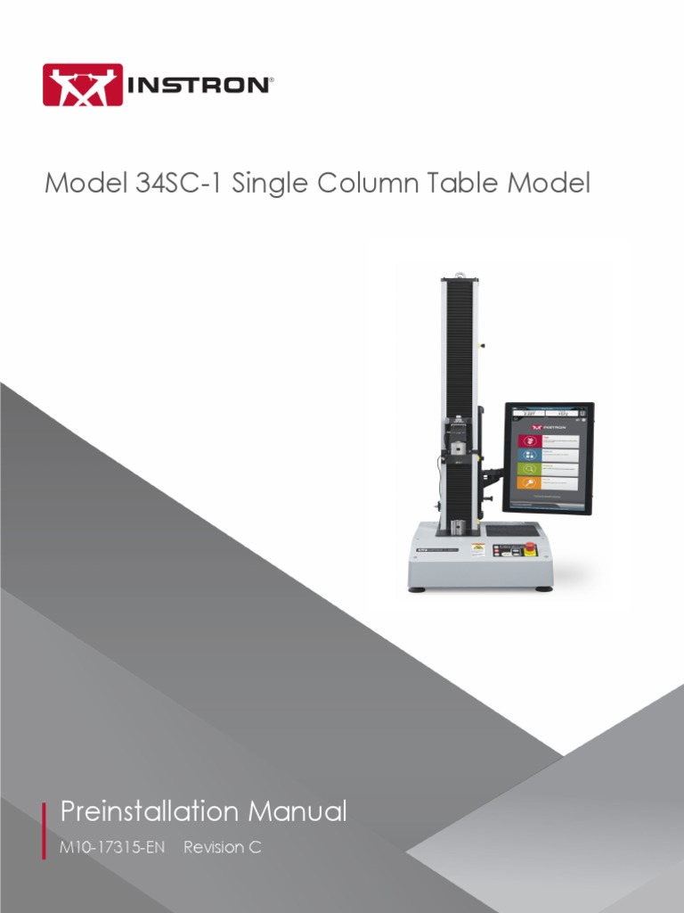 34SC-1 Single Column Table Model Preinstallation Manual | PDF | Safety ...