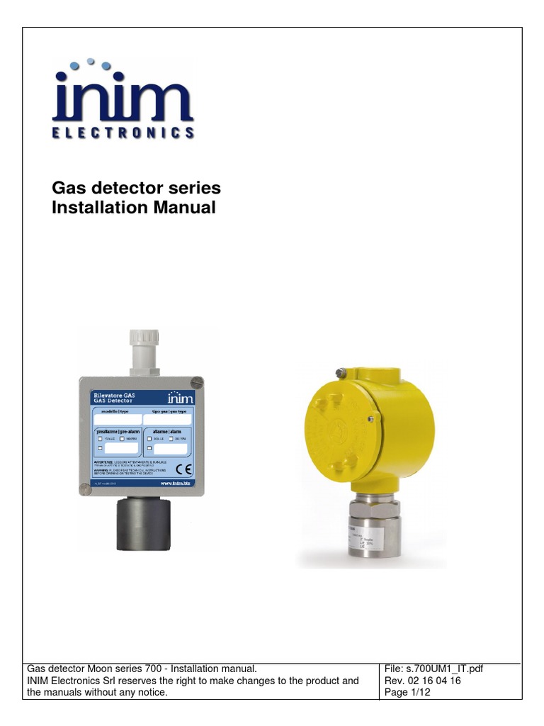 Moon Series 700 Gas Detector Manual | PDF | Sensor | Electrical Engineering