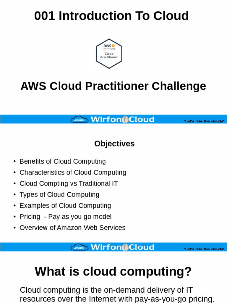 001 Introduction To Cloud: AWS Cloud Practitioner Challenge | PDF ...