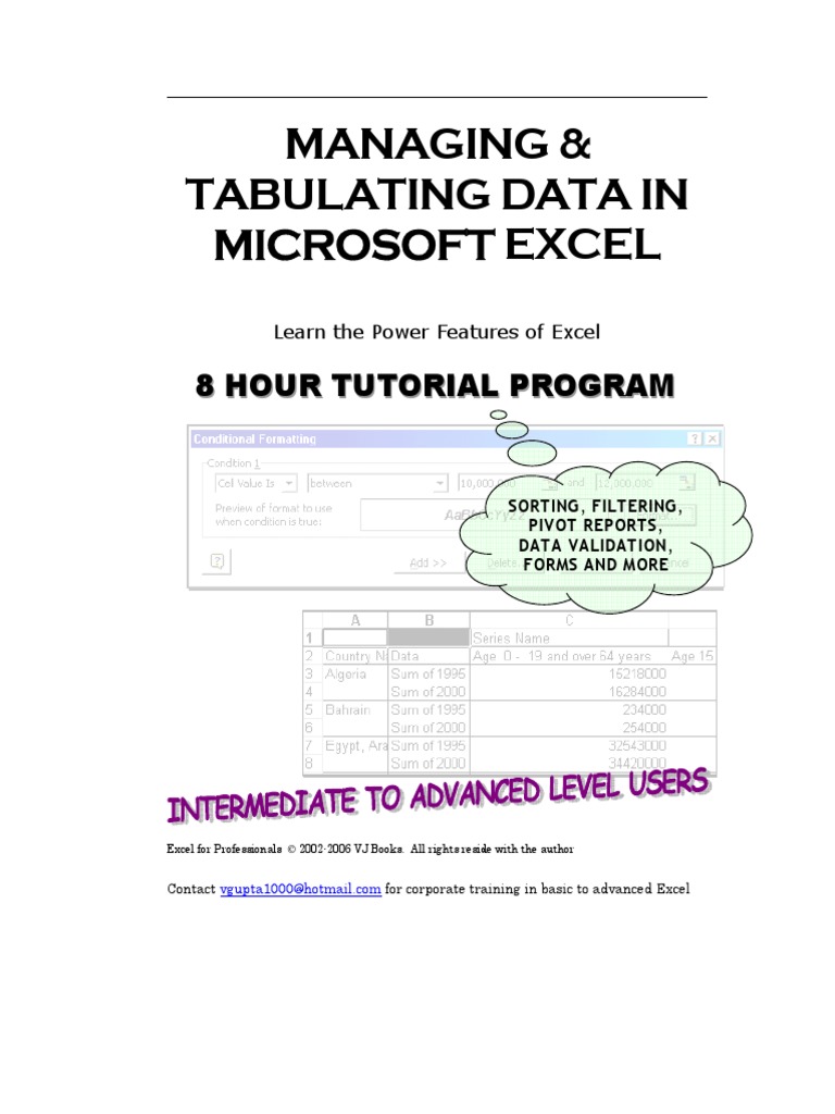 Managing & Tabulating Data in Microsoft Excel | PDF | Microsoft Excel | Databases