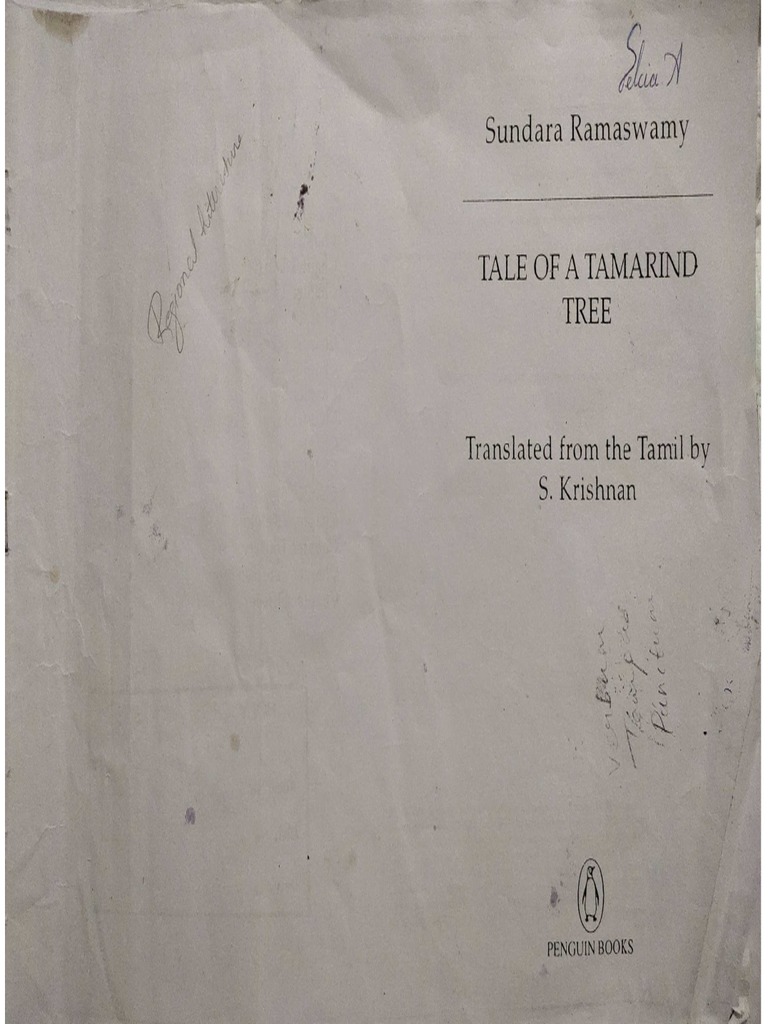 The Tale of A Tamarind Tree by Sundara Ramaswamy | PDF