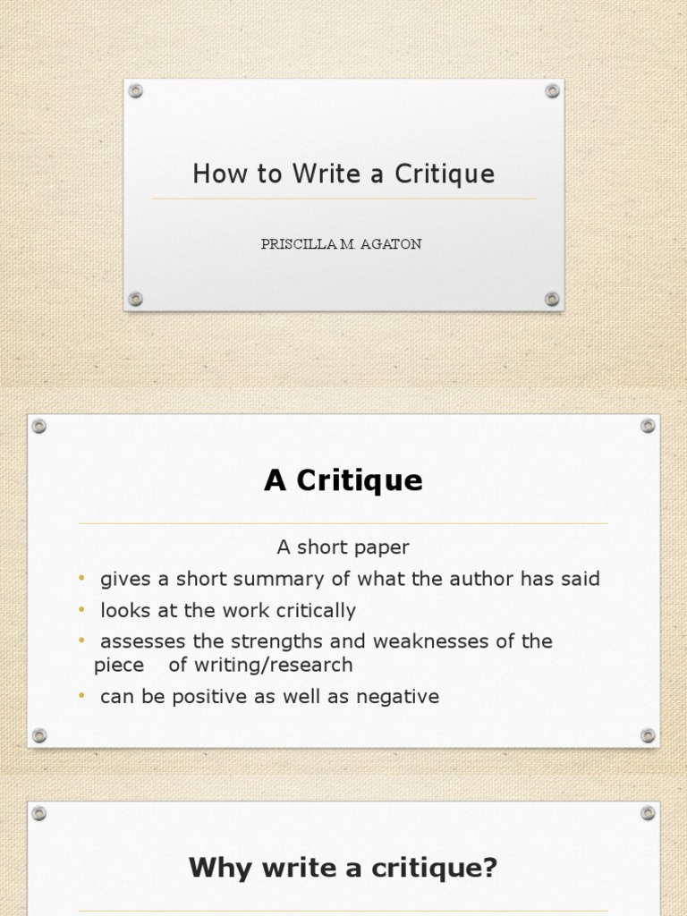How To Write A Critique | Download Free PDF | Argument | Essays