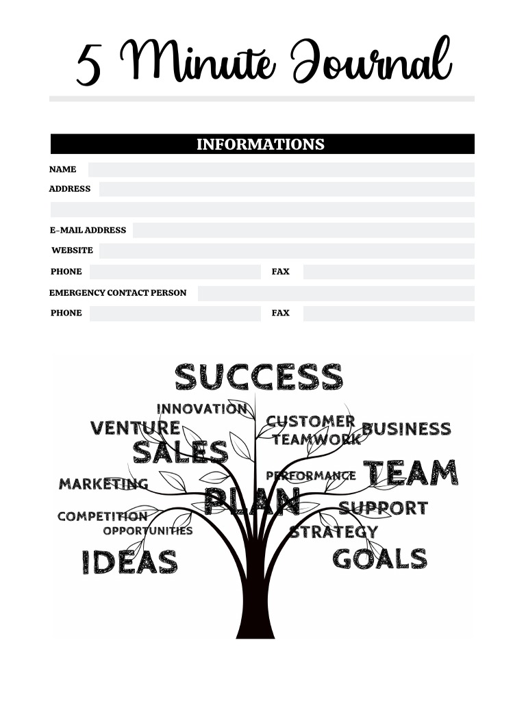 5 Minute Journal, 6x9, 120p, No Bleed | PDF | Finance & Money Management