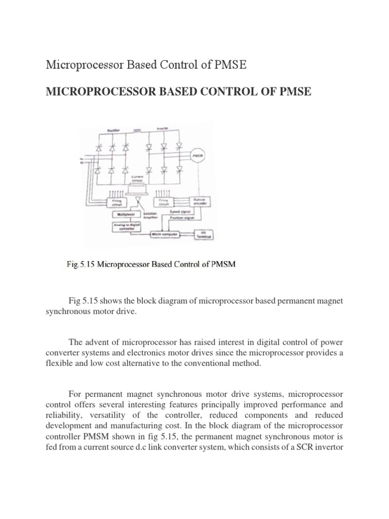 Microprocessor Control of PMSM Drive | PDF | Computers | Technology ...