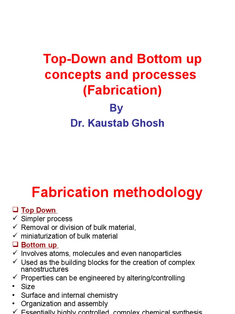 Top-Down vs Bottom-Up Fabrication | PDF | Chemical Vapor Deposition ...