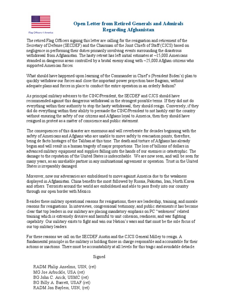 DOD Resignation Letter 083021 | PDF | United States Department Of ...