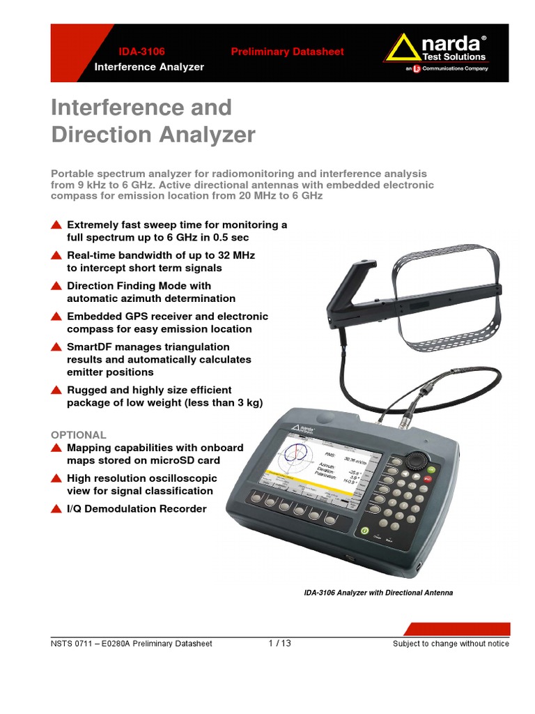 Narda IDA 3106 | PDF | Antenna (Radio) | Decibel