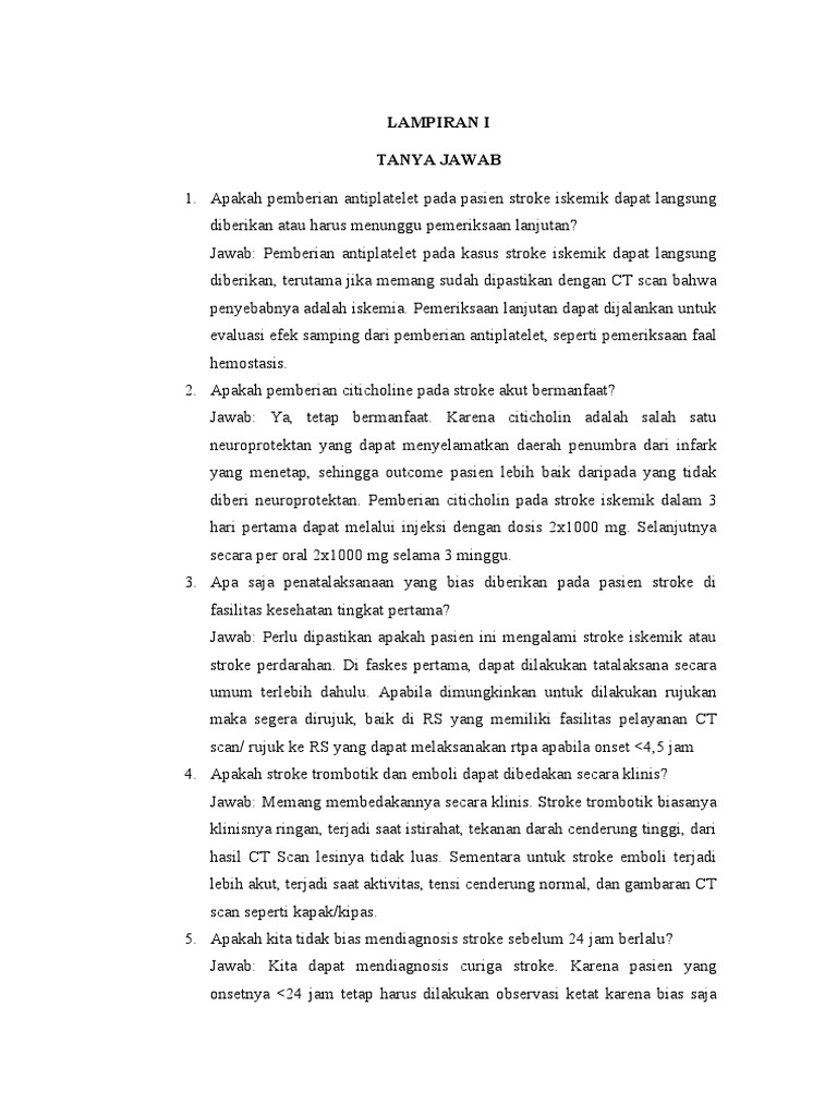 Panduan Penanganan Stroke Iskemik | PDF