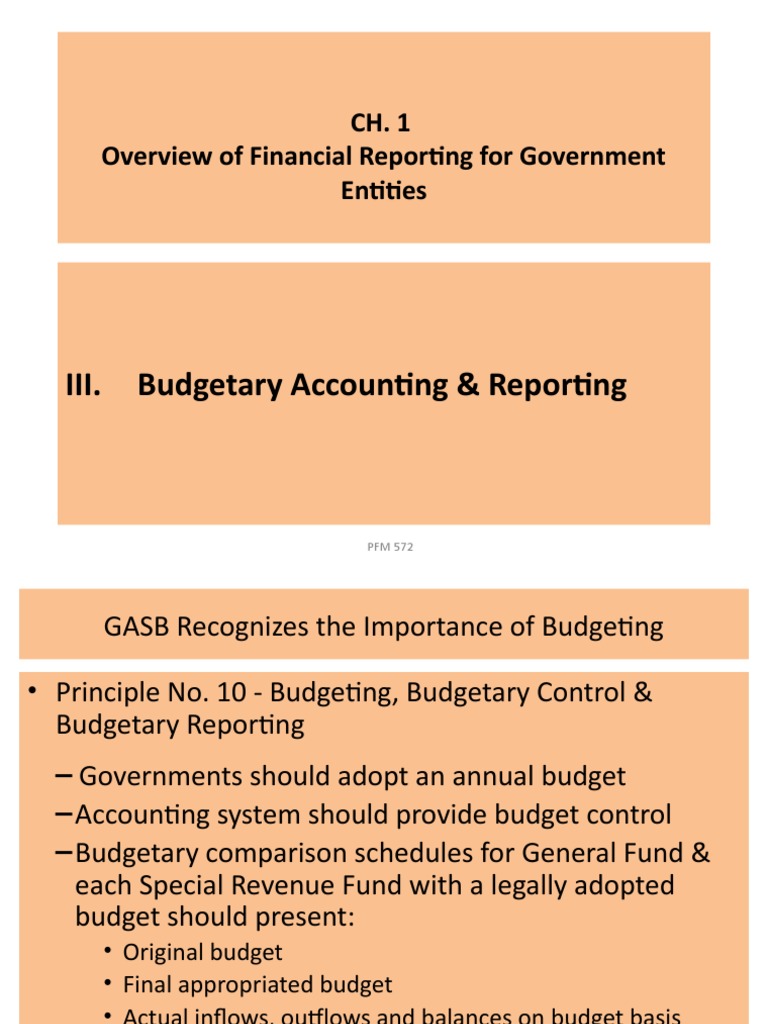 Iii. Budgetary Accounting & Reporting: Overview of Financial Reporting ...