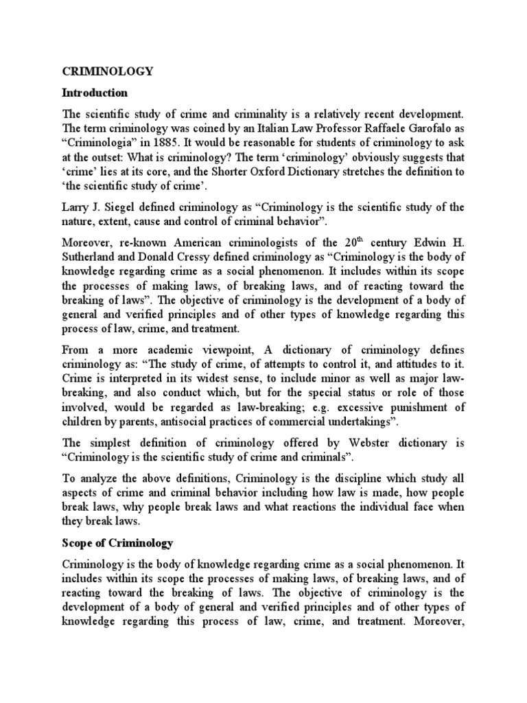 Understanding Criminology: The Scientific Study of Crime | PDF ...