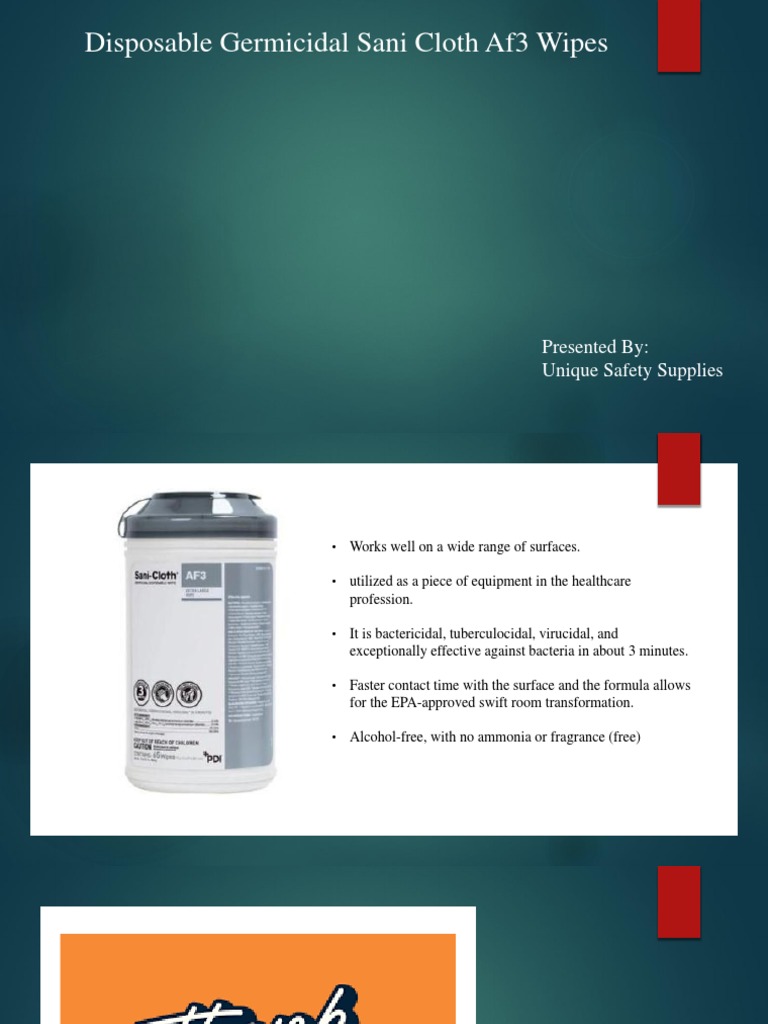 Germicidal Sani Cloth AF3 Wipes | PDF
