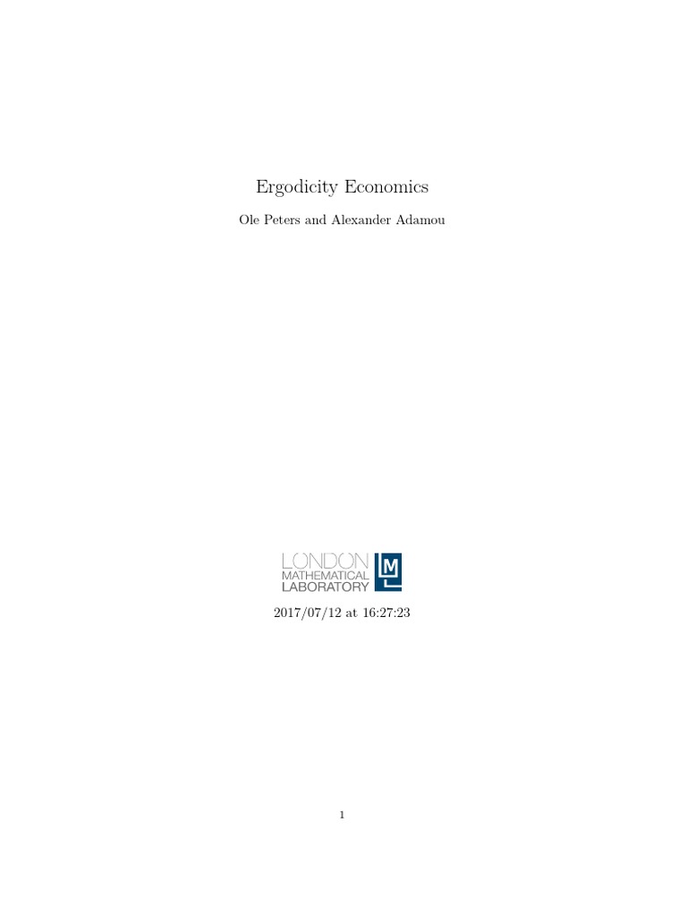 Ergodicity Economics | PDF | Expected Value | Mathematics