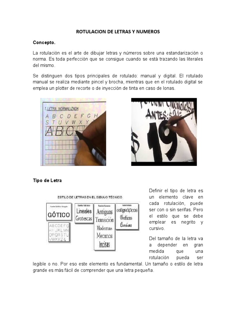 Tipos y Conceptos de Rotulación | PDF