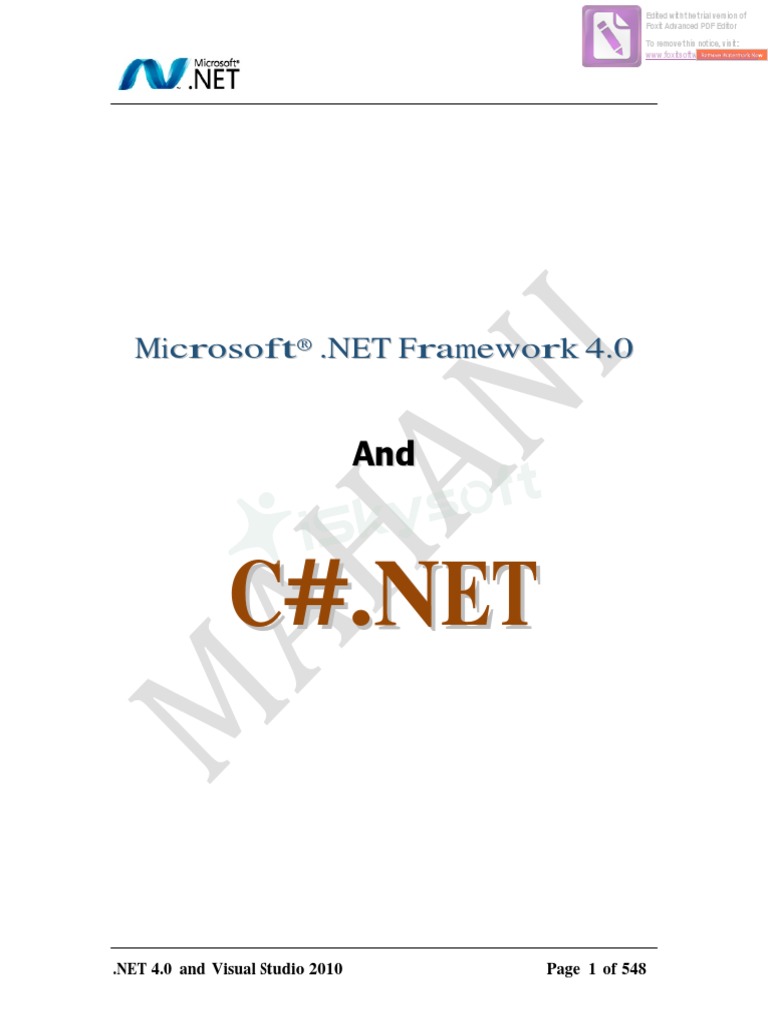 C# | PDF | Microsoft Visual Studio | C Sharp (Programming Language)
